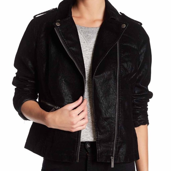 blanc noir | Jackets & Coats | Bnci Faux Suede Distressed Leather Moto Jacket | Poshmark